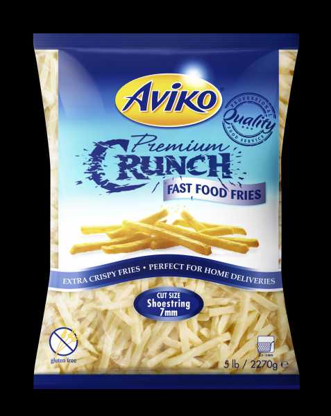 Fife Creamery. FROZEN AVIKO PREMIUM CRUNCH SHOESTRING FRIES 7MM 4x2.27KG