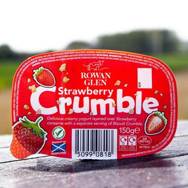 Fife Creamery. ROWAN GLEN STRAWBERRY CRUMBLE 12x150G